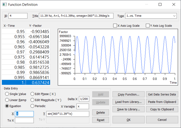 Creating sine/sinusoidal functions in Femap – Learning Femap (www ...